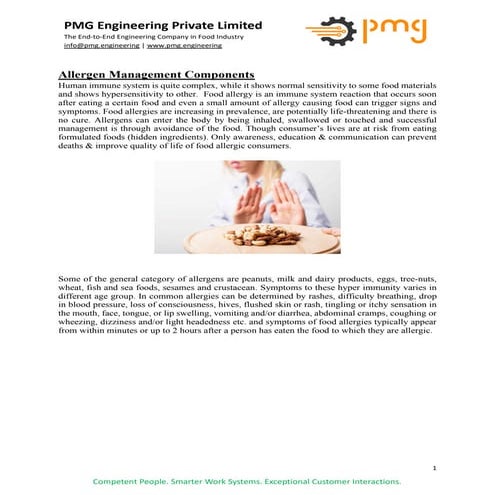 Allergen Management Components- Allergen Management Step | PDF