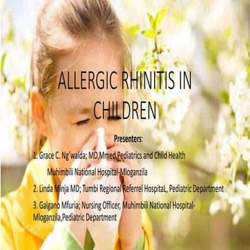 ALLERGIC RHINITIS IN CHILDREN (AR).pptx. | PPTX