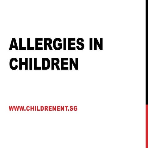 Allergies in Children | PPTX