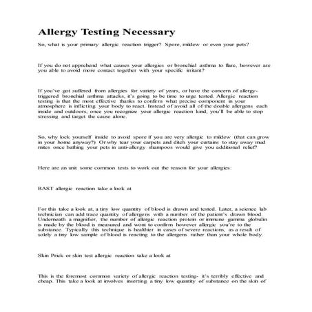 Allergy testing | PPT