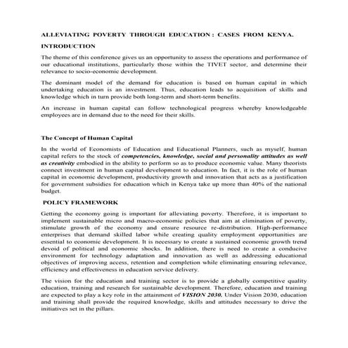 Alleviating poverty through educationabstract | DOCX
