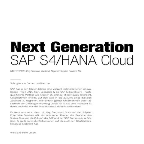 Next Generation SAP S4/HANA Cloud | PDF