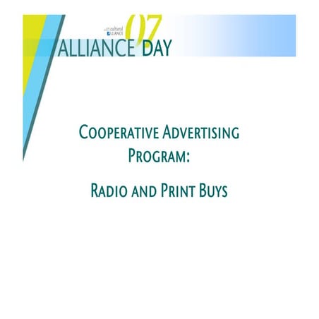 Alliance Day 2007: Advertising Coops | PPT