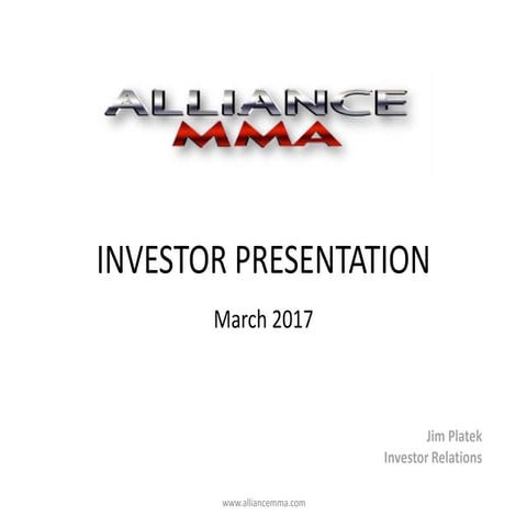 Alliance MMA Pitch Deck 25 March 2017 | PDF