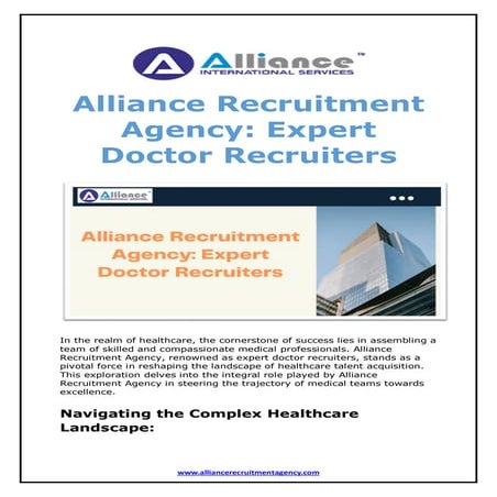 Alliance Recruitment Agency - Expert Doctor Recruiters.pdf | Resume ...