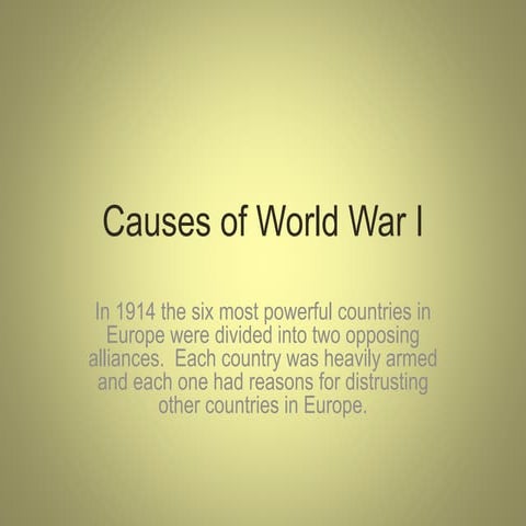 World War I Power Point | PPT