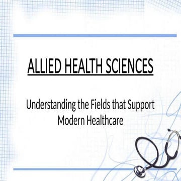 Allied health sciences | PPTX