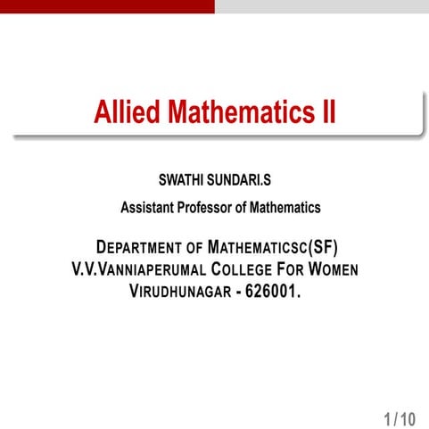 Allied maths ii | PDF