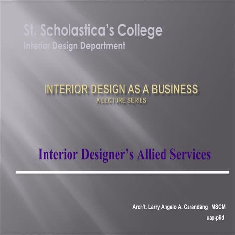 Interior Design Lesson Plan (Basic Services 1) | PPT