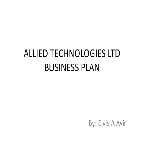 Allied technologies ltd | PPTX