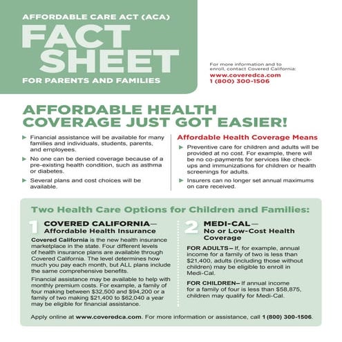 Fact Sheet for Parents and Families - Customizable | PDF