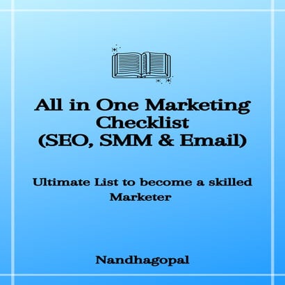 All in one marketing checklist(SEO, SMM & Email) | PDF