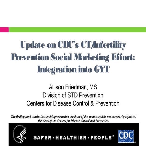Update on CDC’s CT/Infertility Prevention Social Marketing Effort ...
