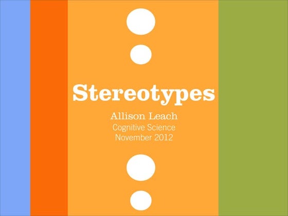 Stereotypes And Prejudices | PPT