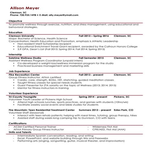 Allison Meyer Resume | PDF