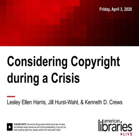 American Libraries Live—Libraries and COVID-19: Considering Copyright ...