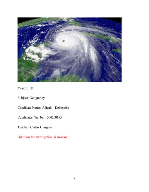 Geography sba sample | DOCX