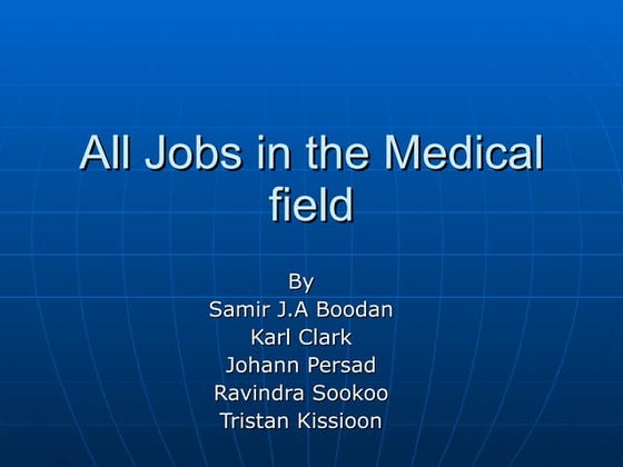 Medical and allied health profession | PPTX