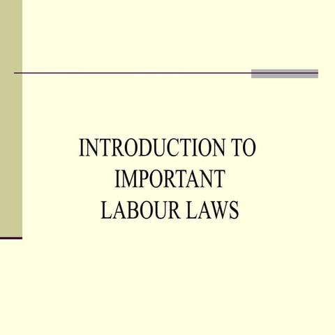 ALL LABOUR Law act applicable for pan India basis | PPTX