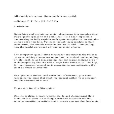 All models are wrong. Some models are useful.—George E. P. Box.docx