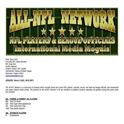 ALL-NFL NETWORK CONTACTS | DOC