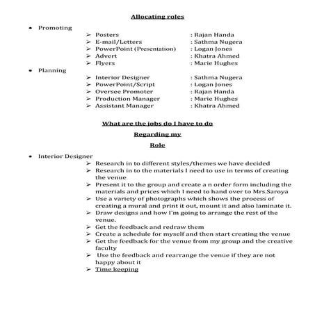 Allocated roles | DOCX