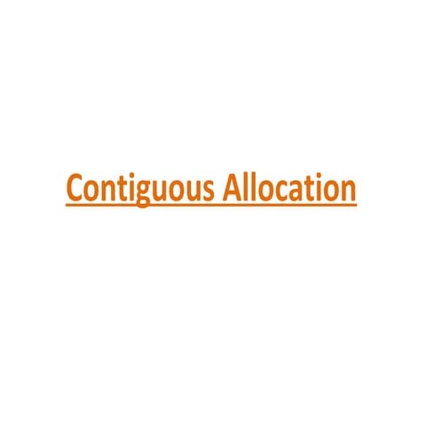 Allocation Method | PPT | Data Storage and Warehousing | Computing