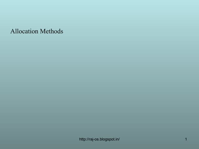 Allocation Methods Continuous Method47 Ppt