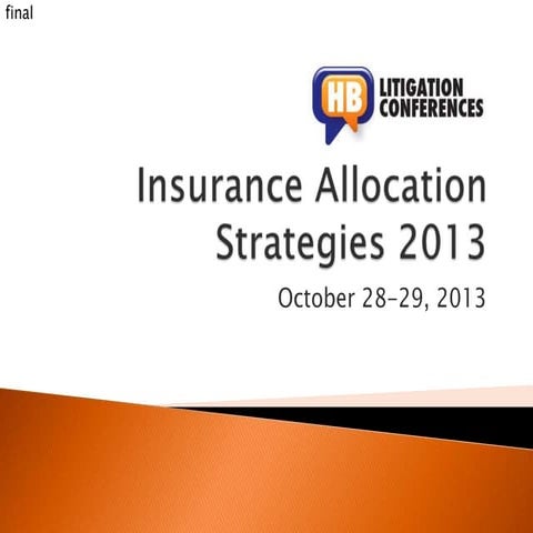 HB Allocation oct2013 Excess and Primary Rights and Obligations | PPT
