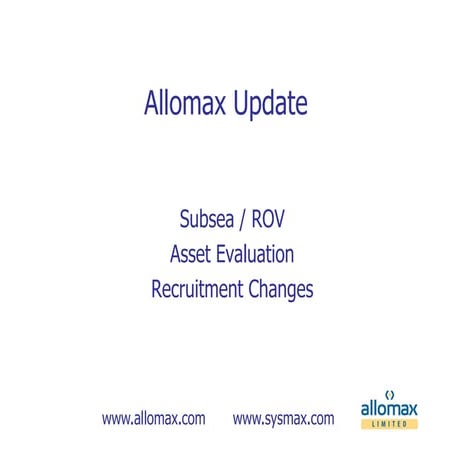 Allomax Limited Introduction July 2010 Ppt (2) | PDF