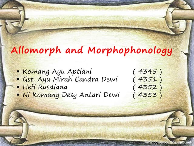 Allomorphs - Dr. Shadia Yousef Banjar | PDF