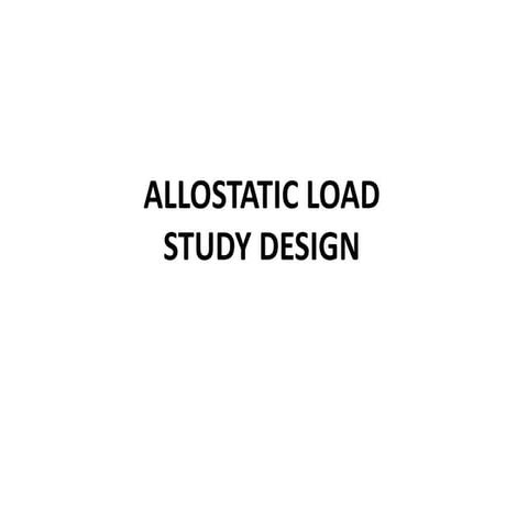 Allostatic load study design | PPTX