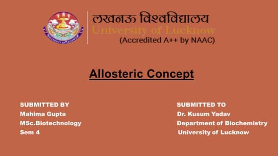 Allosteric enzymes regulation | PPT