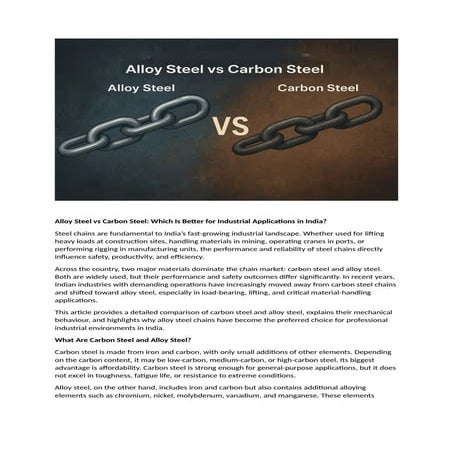 Alloy Steel vs Carbon Steel: Which Is Better for Industrial ...