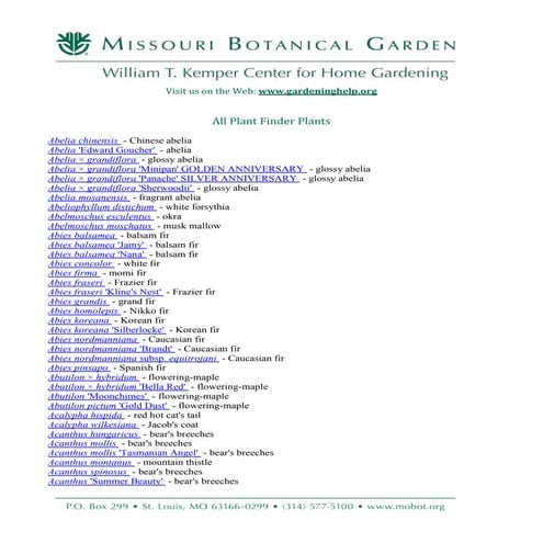 All plant finder plants | PDF