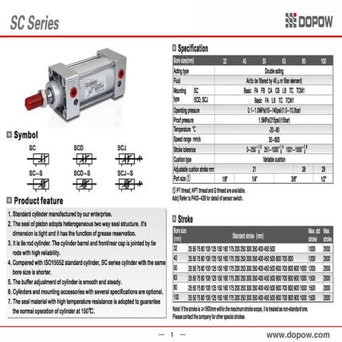Dopow Pneumatic Cylinder Catalog | PDF