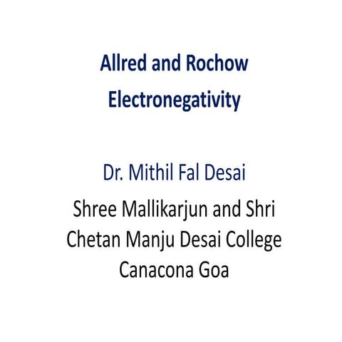 Allred and Rochow Electronegativity | PPTX
