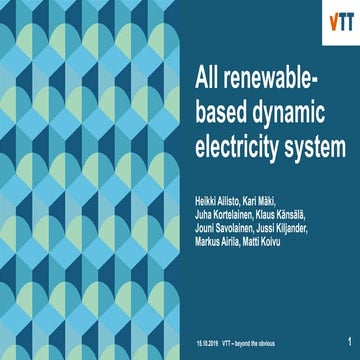 All renewable based dynamic electricity system | PPT