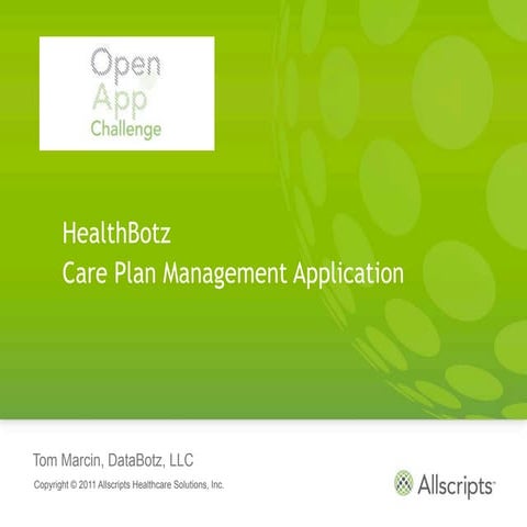 HealthBotz Allscripts challenge care plan presentation final | PDF