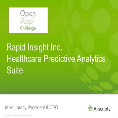 Allscripts open app challenge rapid insight | PPT