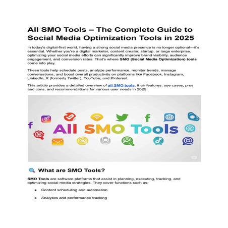All SMO Tools – The Complete Guide to Social Media Optimization Tools ...
