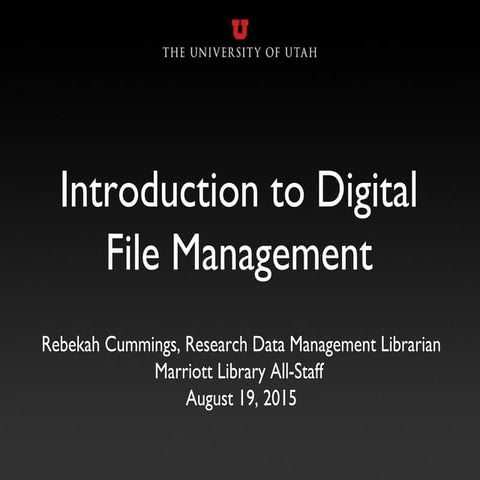 Introduction to Digital File Management | PPT