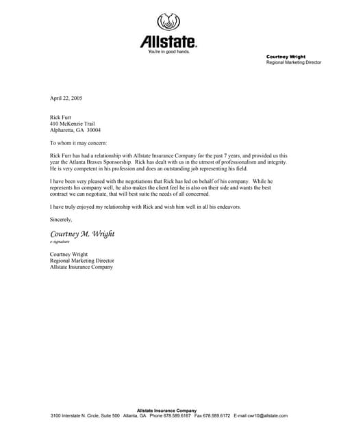 Farmers Insurance Letter | DOC