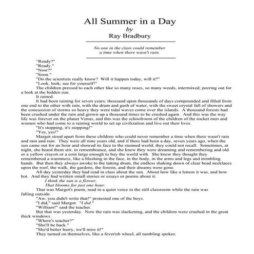 All Summer in a Day | DOC