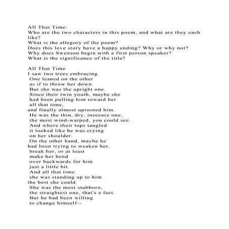 Analysis of "All The Time" written by May Swenson | PPTX