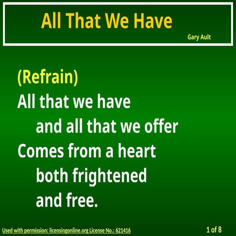 All That We Have and all that we offer ppt | PPTX