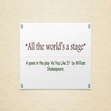 All the world’s a stage | PPTX