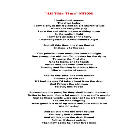 Learn English Through Music "All this time" STING | PDF