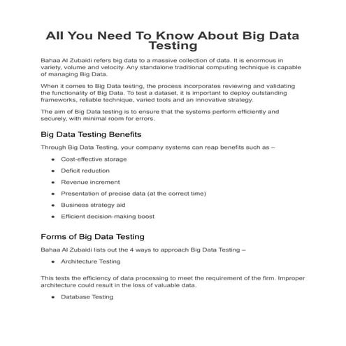 All You Need To Know About Big Data Testing - Bahaa Al Zubaidi.pdf