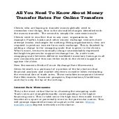 All You Need To Know About Money Transfer Rates For Online Transfers